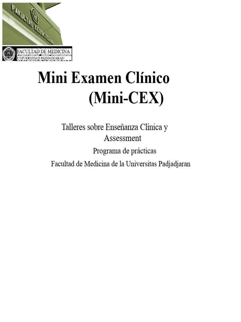 Mini Examen Clínico (Mini-CEX) | PDF | Examen físico | Medicina