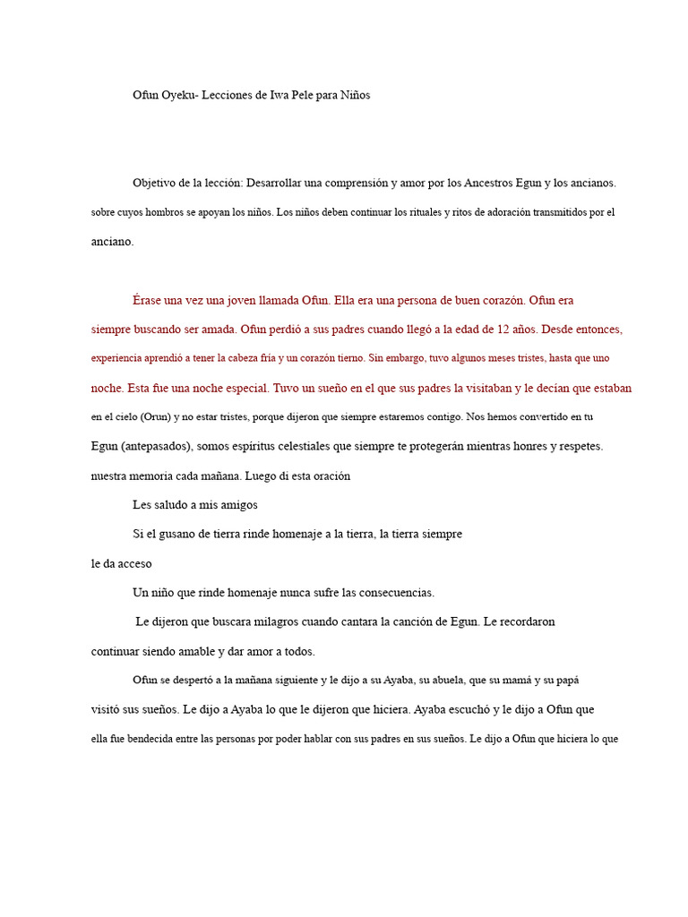 Lecciones de Iwa Pele para Niños | PDF | Oración