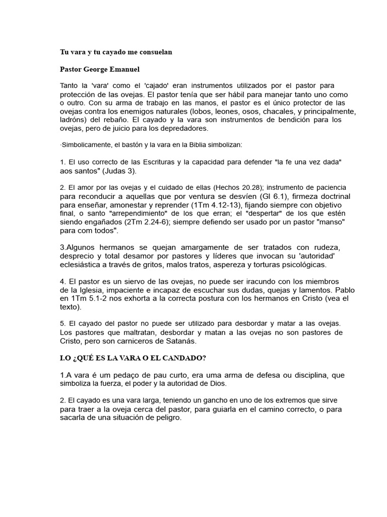 Tu Vara y Tu Cayado Me Consuelan. | PDF | Cristo (título) | Pastor