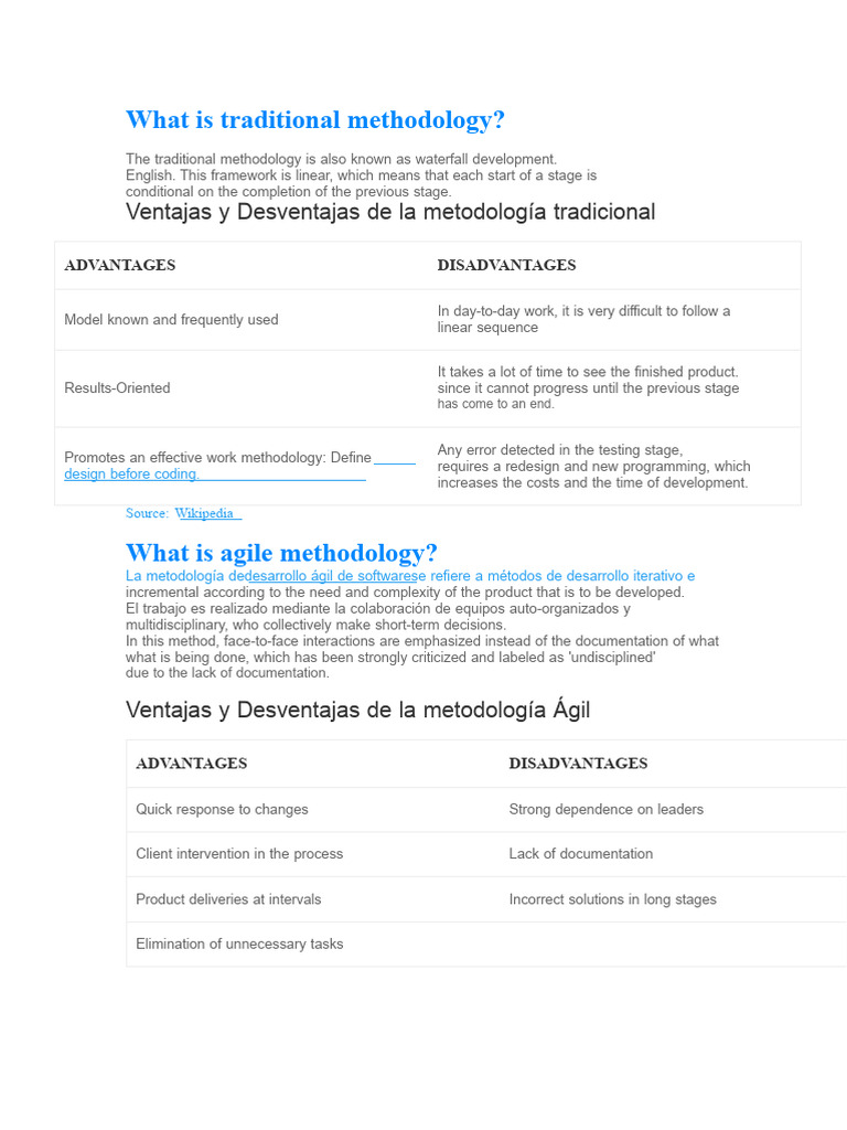Traditional vs Agile Methodologies Explained | PDF | Software ...