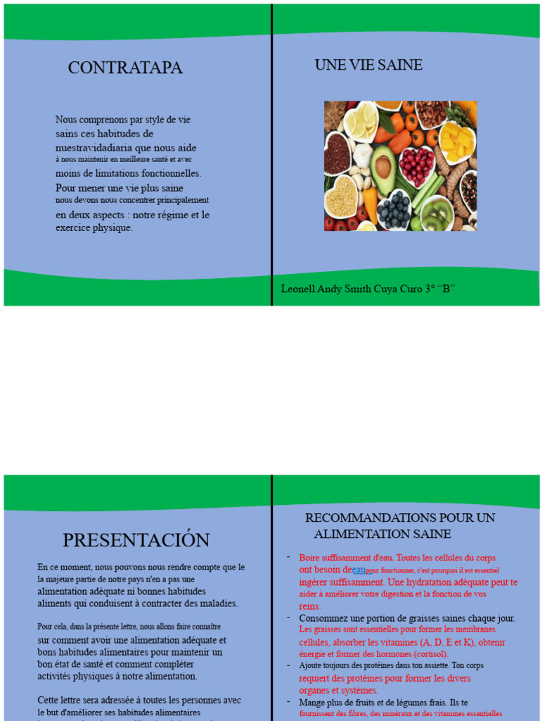 Conseils pour une Vie Saine et Équilibrée | PDF | Manger | Information ...