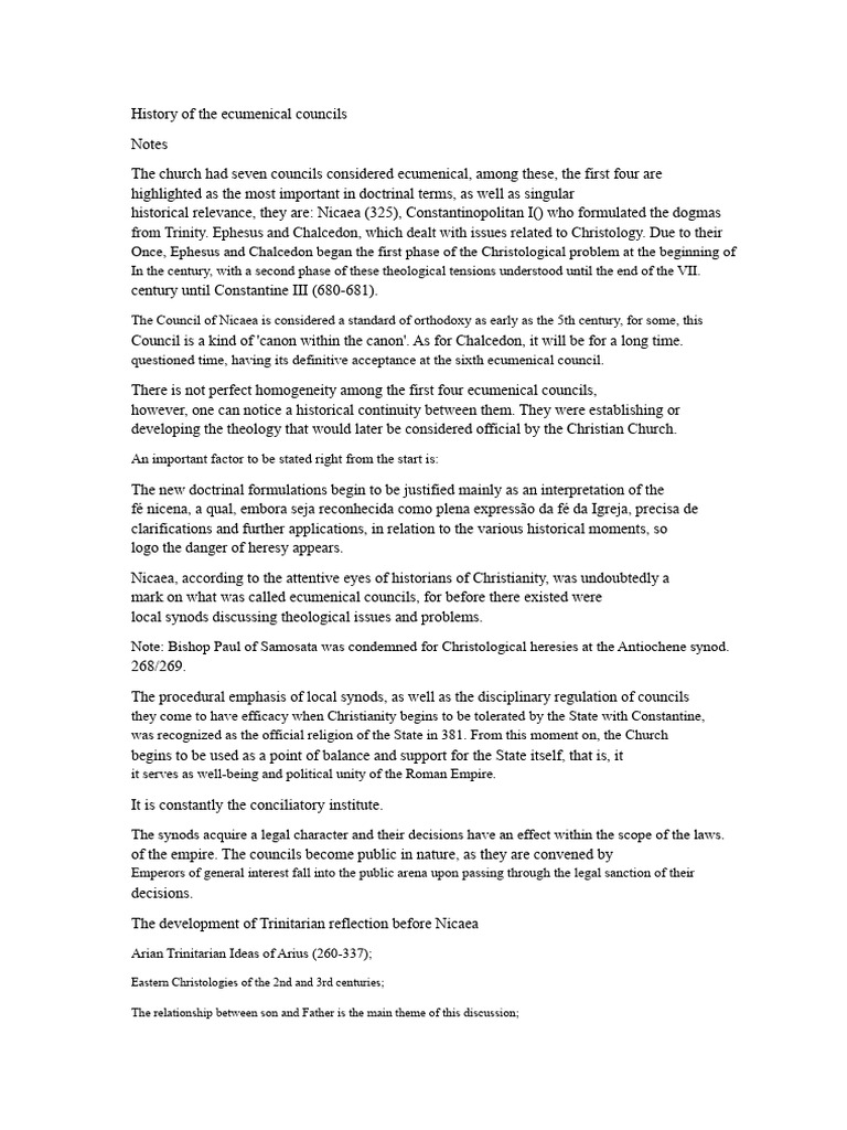 History of Ecumenical Councils | PDF | Trinity | Council Of Chalcedon
