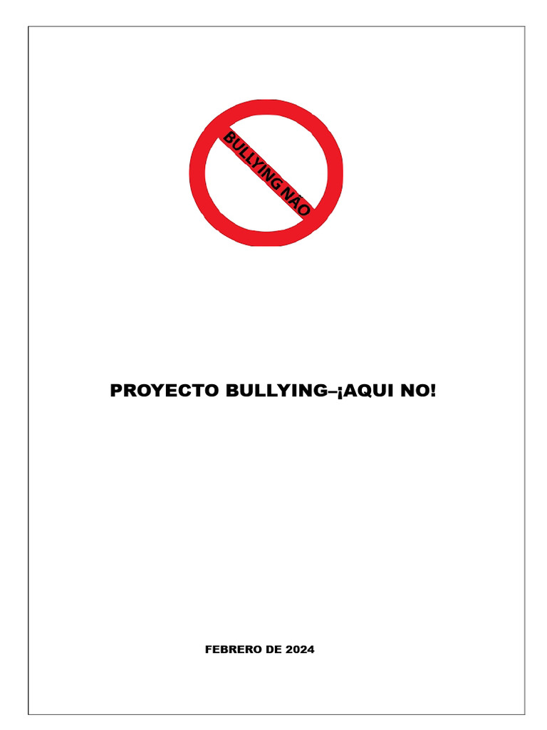 Proyecto Antibullying Escolar 2024 | PDF | Psicología Social