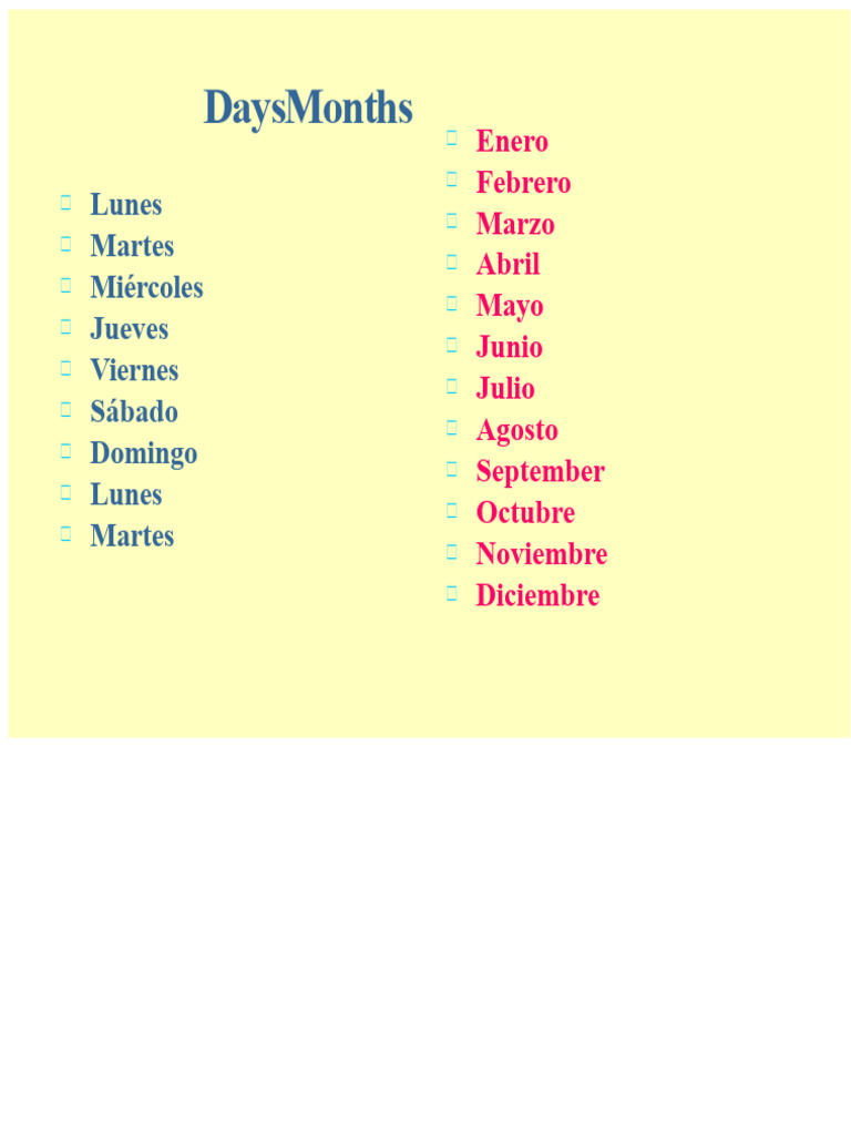 Fechas y Números en Español | PDF