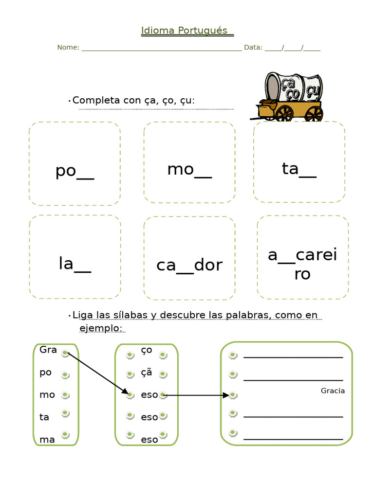 Consolidación de Palabras Ça, Ço, Cu | PDF