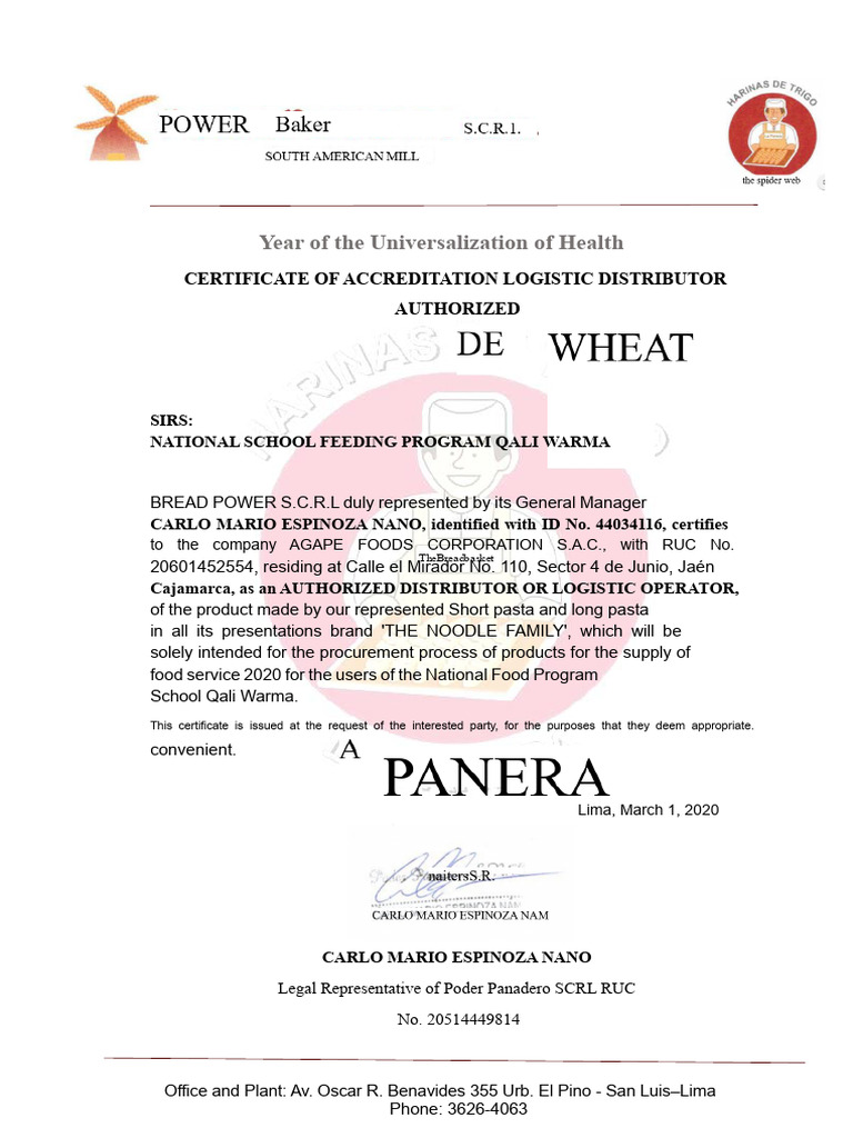 Authorized Distributor Certificate | PDF