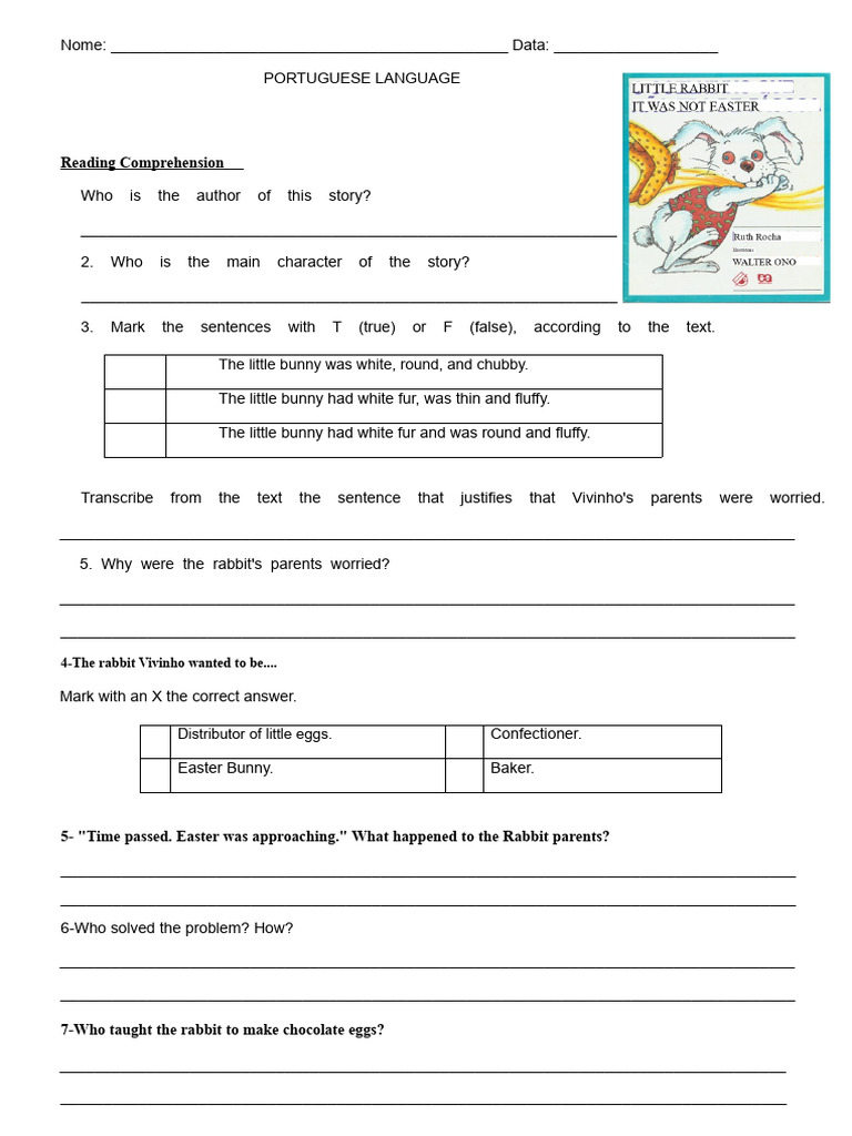 Portuguese Reading Comprehension Exercise | PDF | Grammar | Syntax