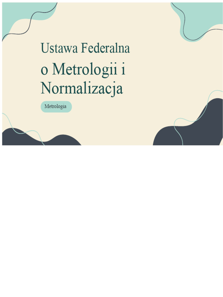 Federalna Ustawa o Metrologii I Normalizacji | PDF