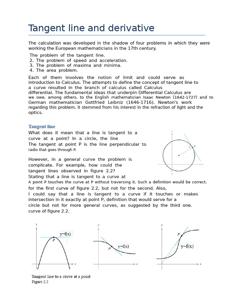 Tangent Line and Derivative | PDF | Tangent | Derivative