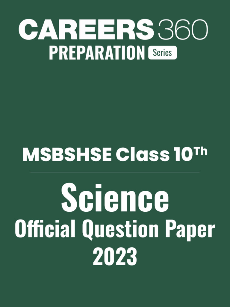 MSBSHSE Class 10 Science Question Paper 2023_ Download PDF ...