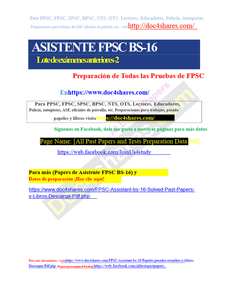 PAPEL ANTERIOR DEL FPSC ASISTENTE BS-16 LOTE-2 | PDF | Servicio de redes sociales | Aplicación web