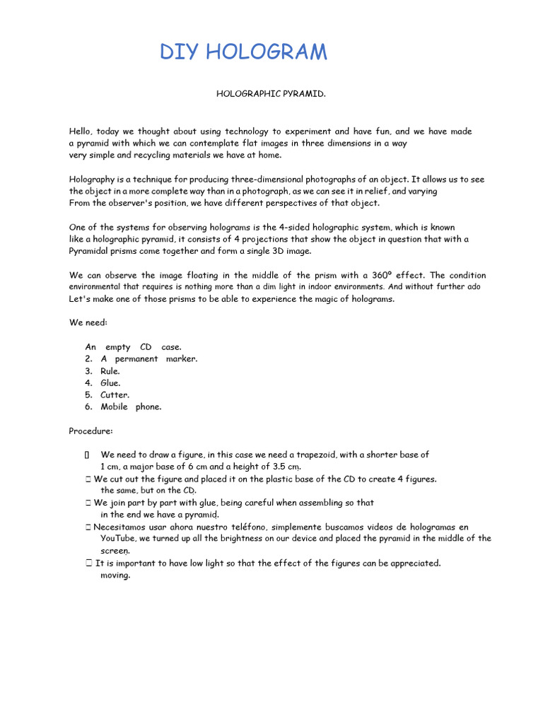 Diy Hologram | PDF