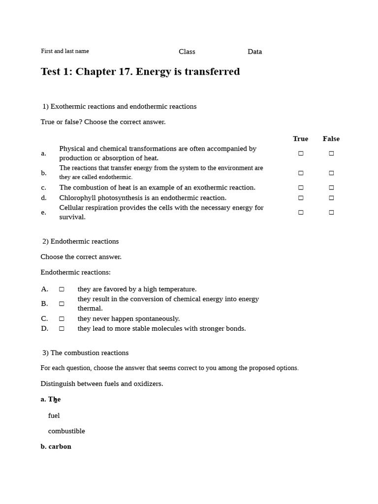 Chapter 17. Energy Is Transferred | PDF | Chemical Reactions | Combustion