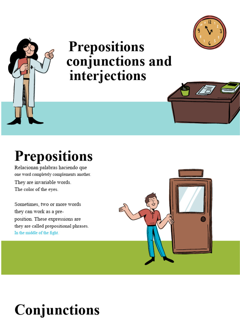 Prepositions, Conjunctions, and Interjections | PDF
