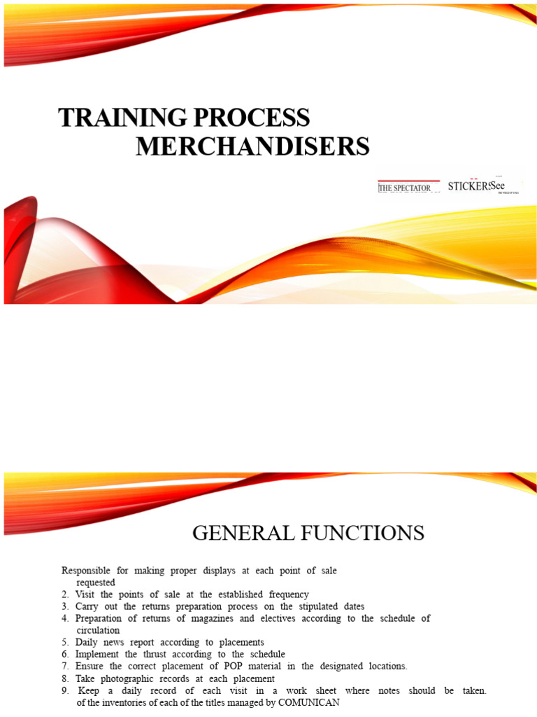 Merchandisers Training Process | PDF | Point Of Sale | Newspapers