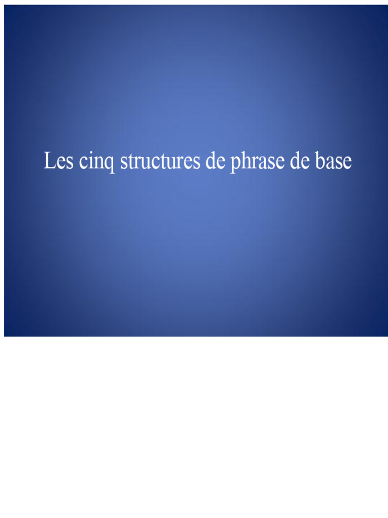 Cinq structures de phrase essentielles | PDF