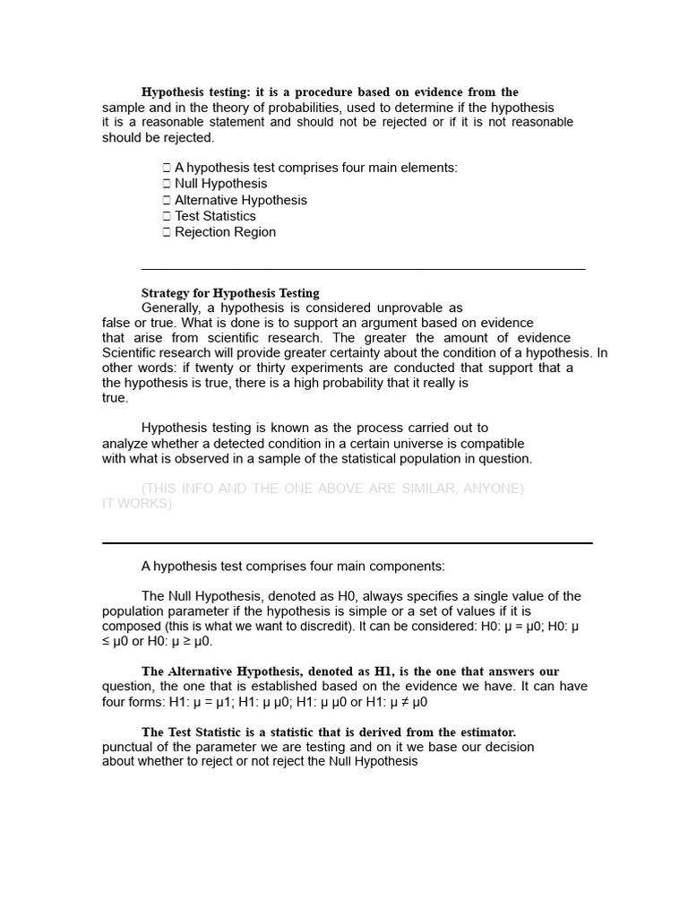 Understanding Hypothesis Testing Basics | PDF | Hypothesis | Null ...