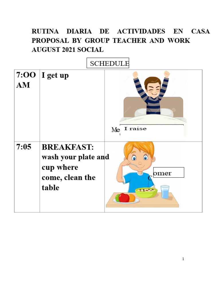 Daily Home Activity Routine Guide | PDF
