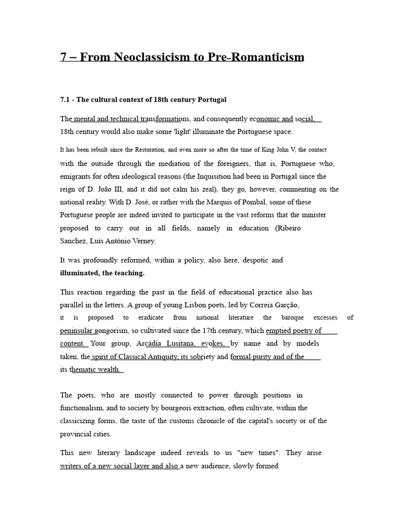 From Neoclassicism To Pre-Romanticism | PDF | Romanticism | Poetry