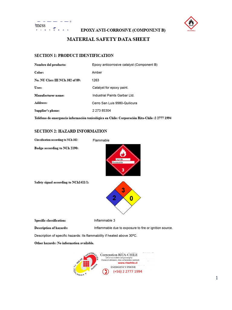 HDS Epoxy Anticorrosive Comp B | PDF | Water | Carbon Dioxide