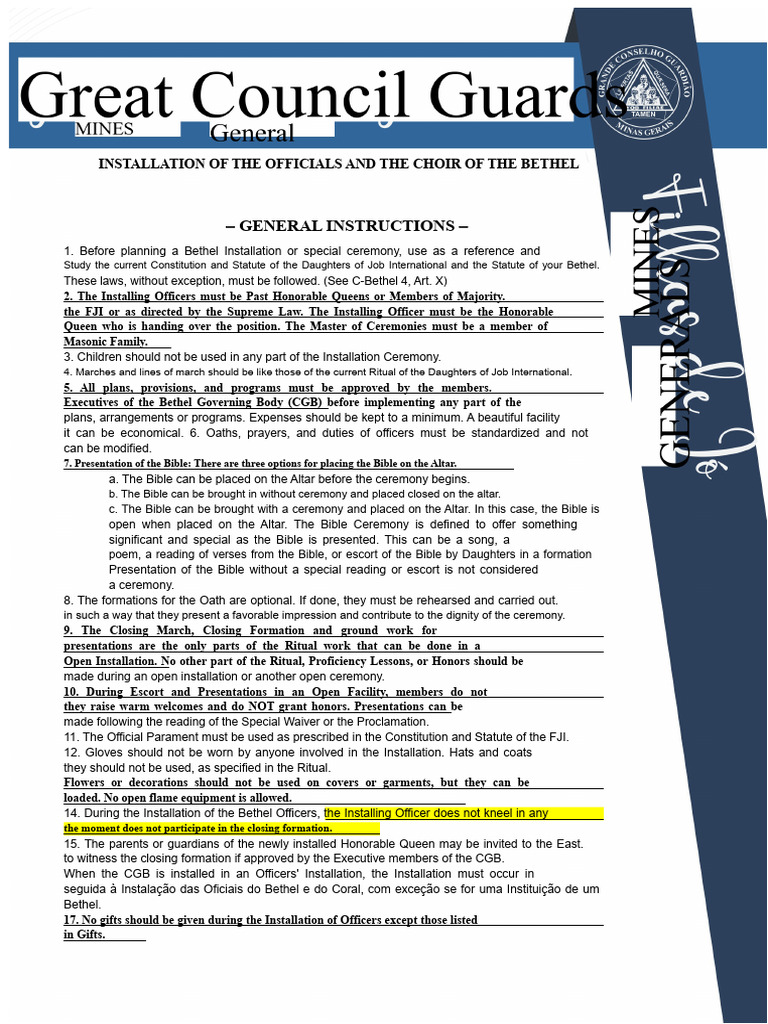 Installation of Bethel - Edited | PDF | Altar