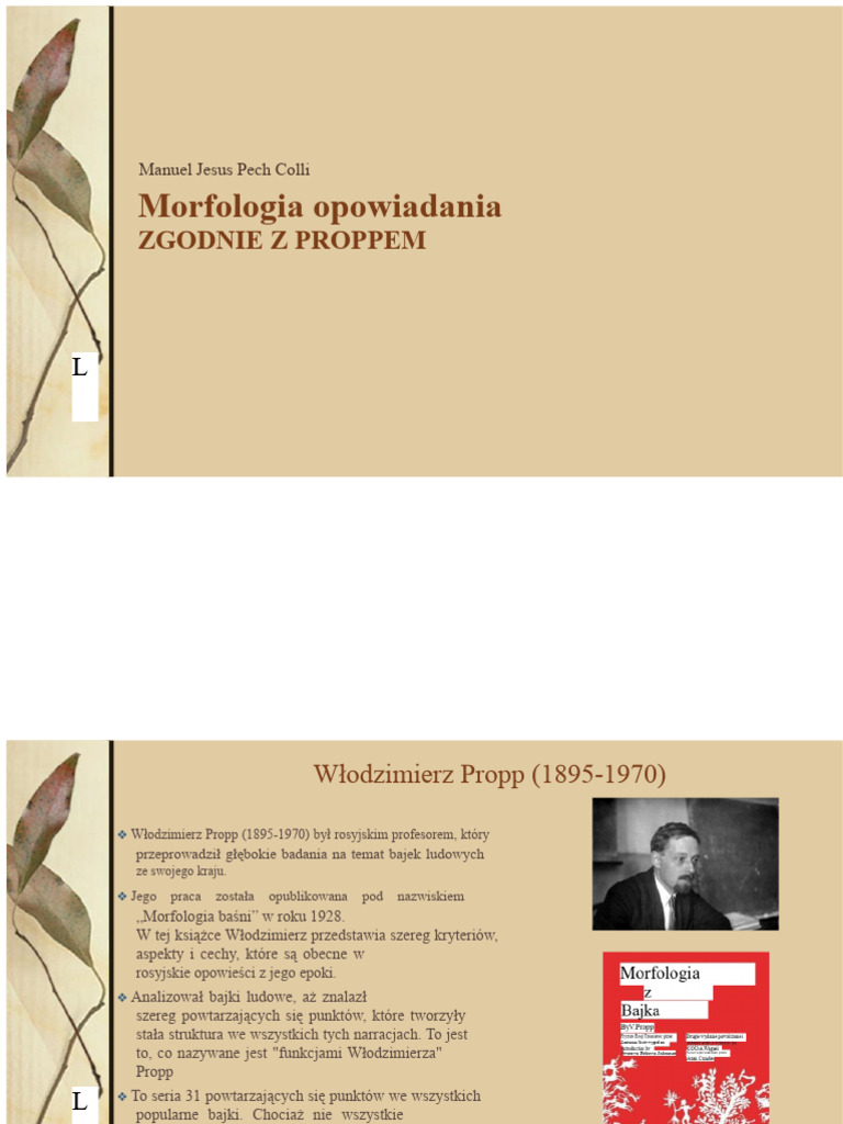 Morfologia Baśni Według Proppa | PDF
