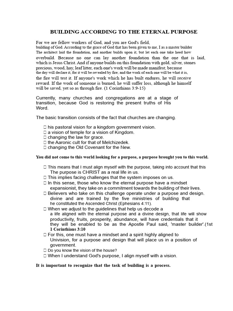 Building According to God's Purpose | PDF | Grace In Christianity | Jesus