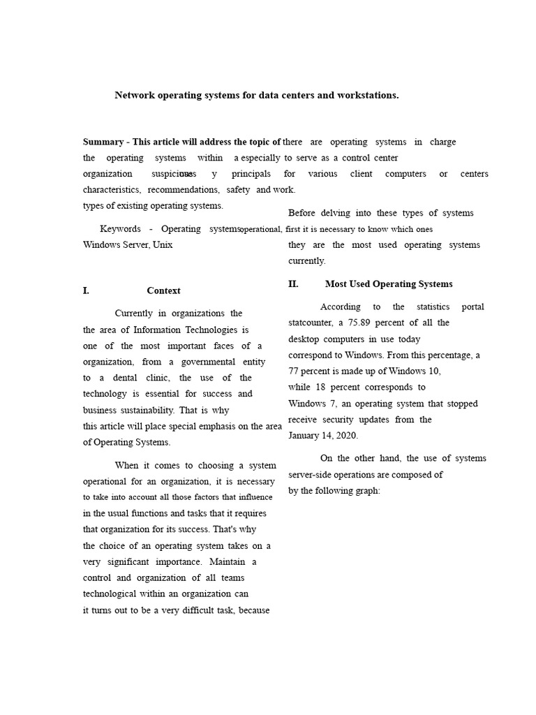 Data Center Operating Systems Overview | PDF | Linux | Operating System