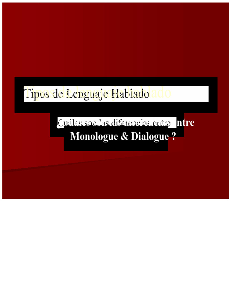 Tipos de Lenguaje Hablado L&S | PDF | Comunicación | Habla