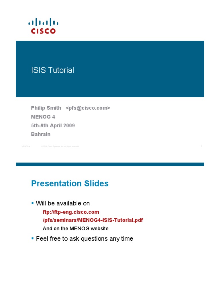 Isis Tutorial Pdf I Pv6 Ip Address