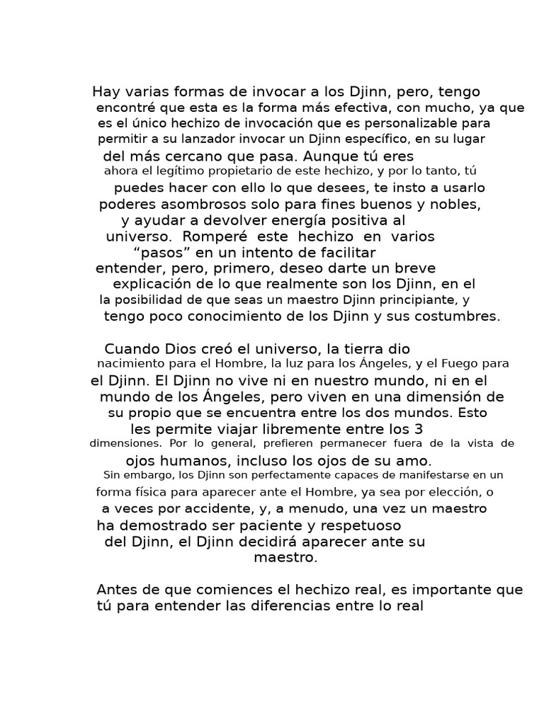 Invocación, invocación y atadura de Djinn, anillo de Djinn | PDF | Genios
