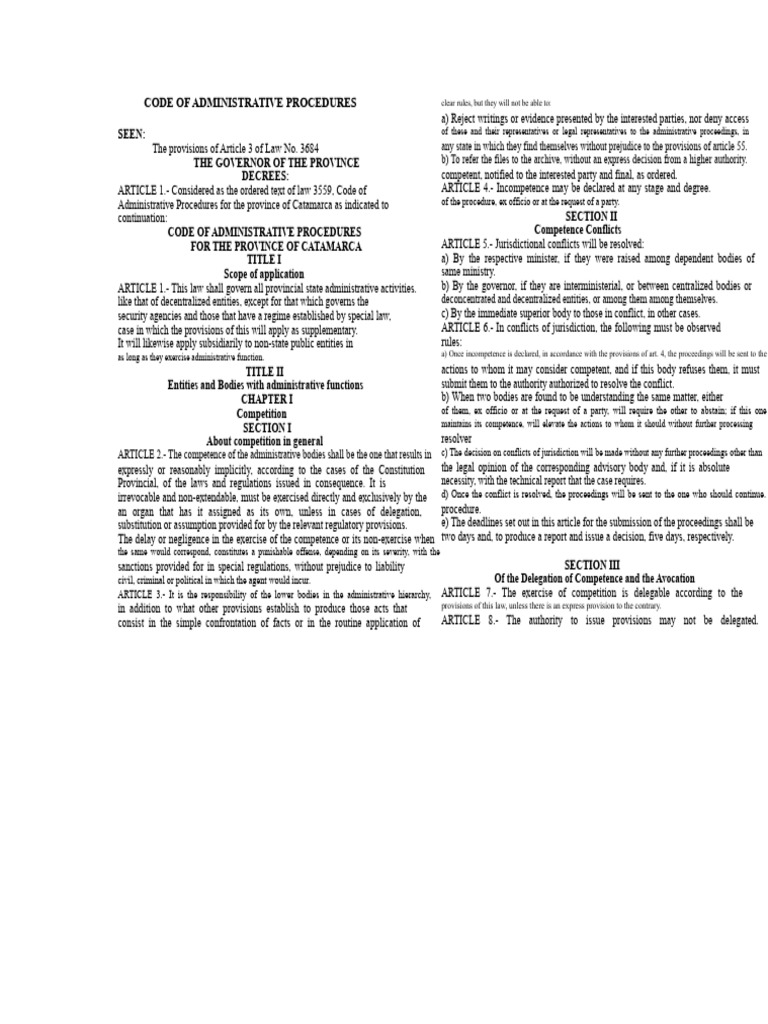 Law 3559 - Code of Administrative Procedures | PDF | Hierarchy ...