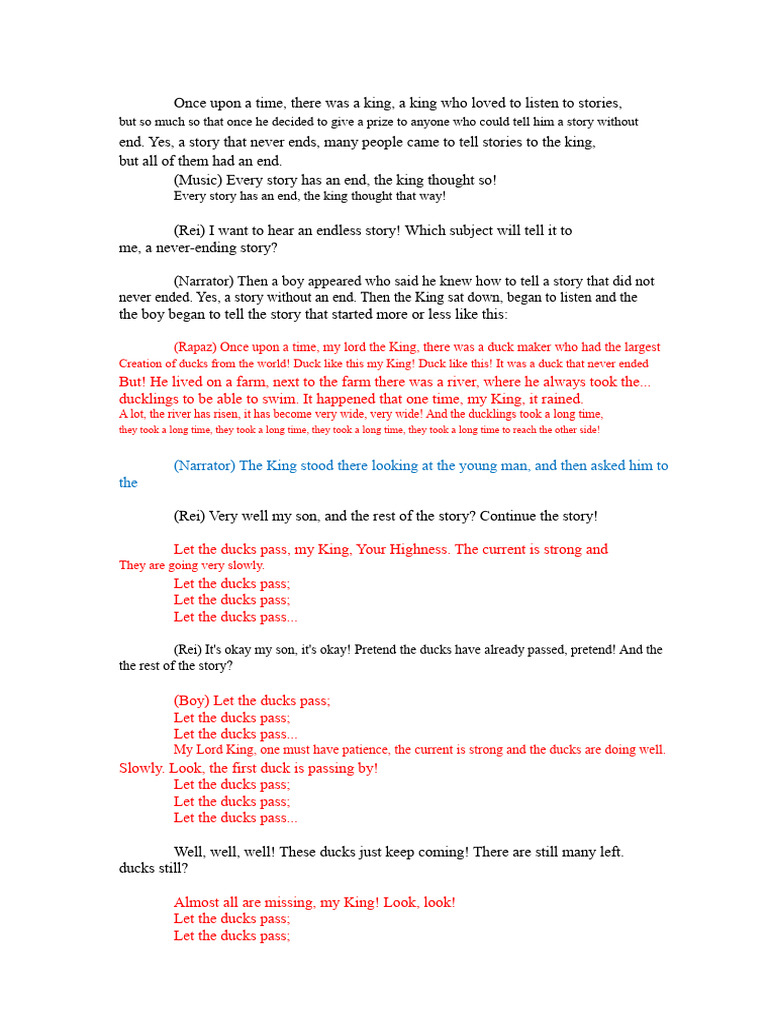 Once Upon A Time There Was A King | PDF | Duck