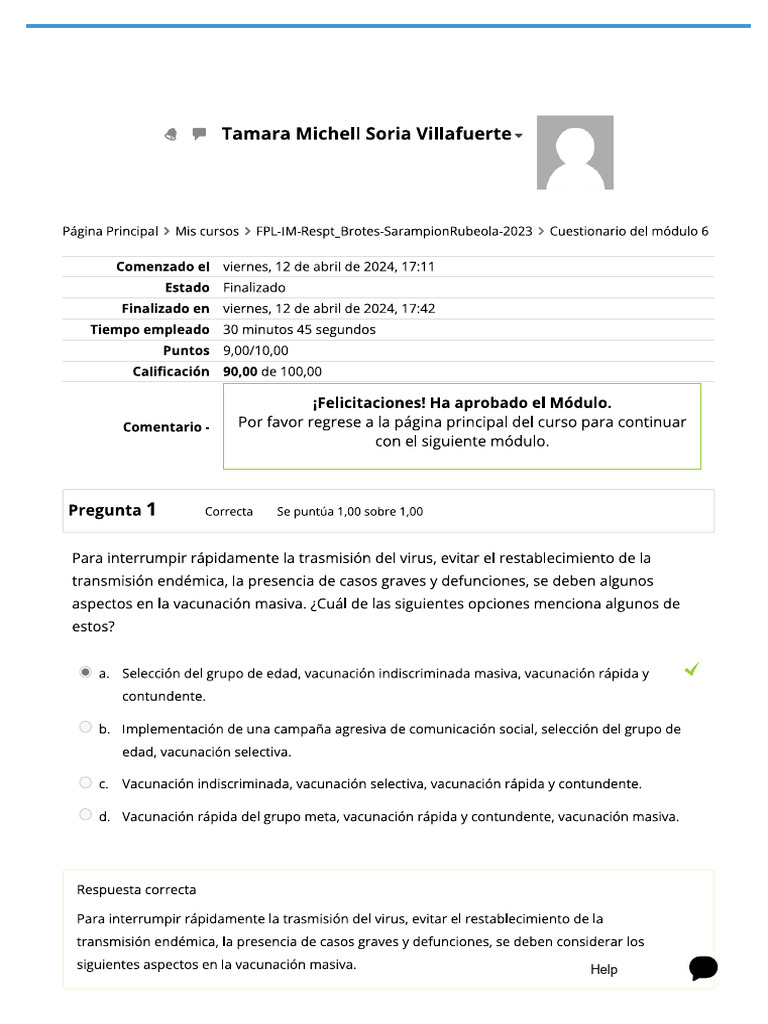 Module 6 Questionnaire - Review of The Attempt | PDF