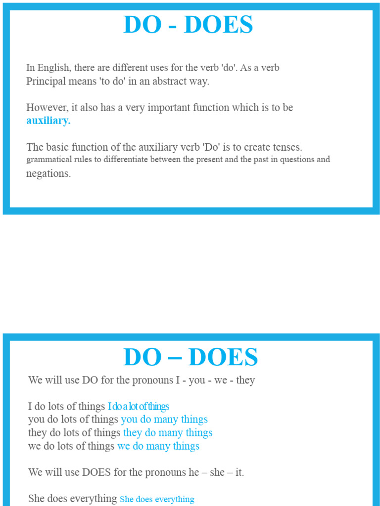 Understanding "Do" and "Does" in English | PDF
