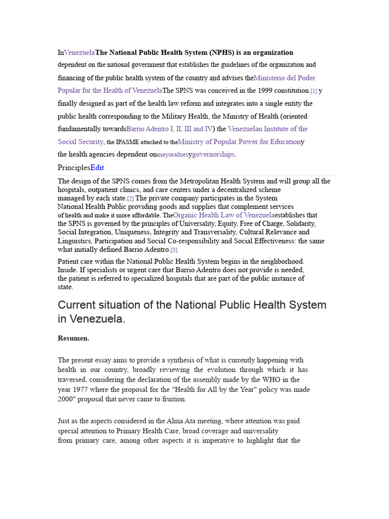 Introduction to health | PDF | Venezuela
