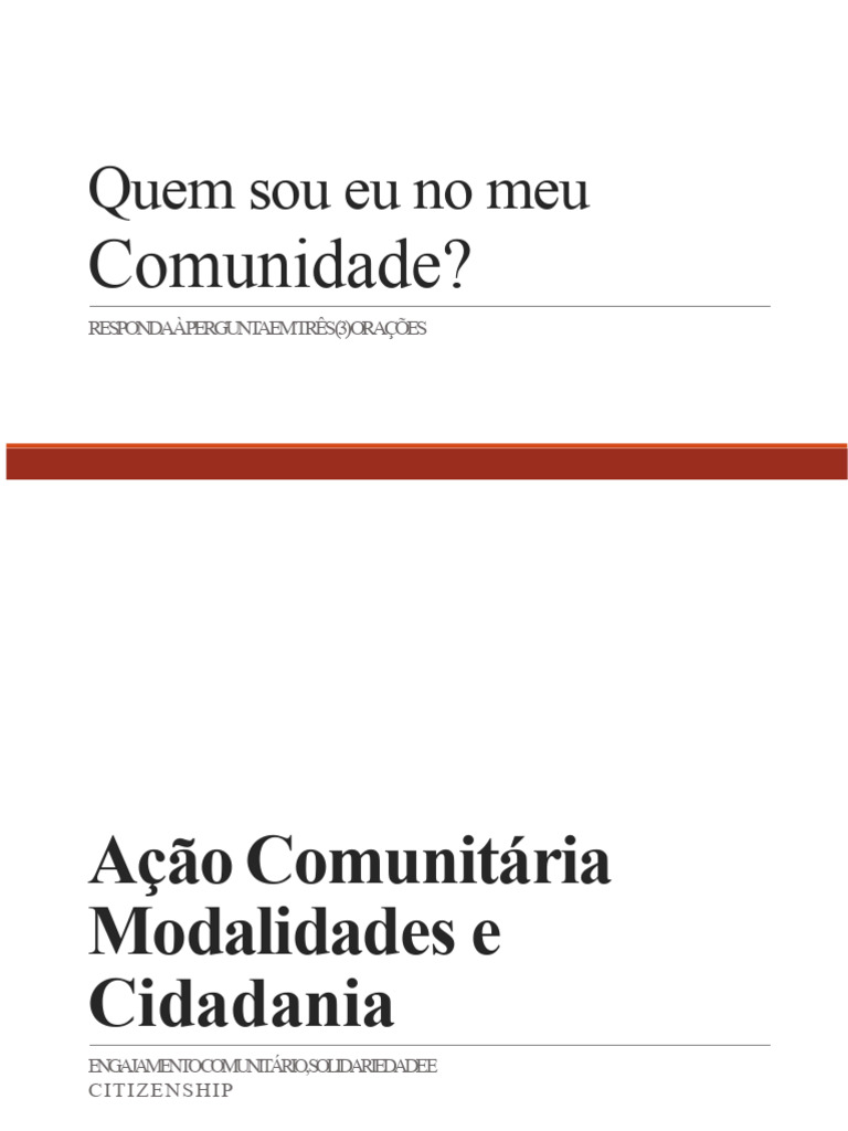 Lição 5 Formas de Engajamento Comunitário que Contribuem para o ...