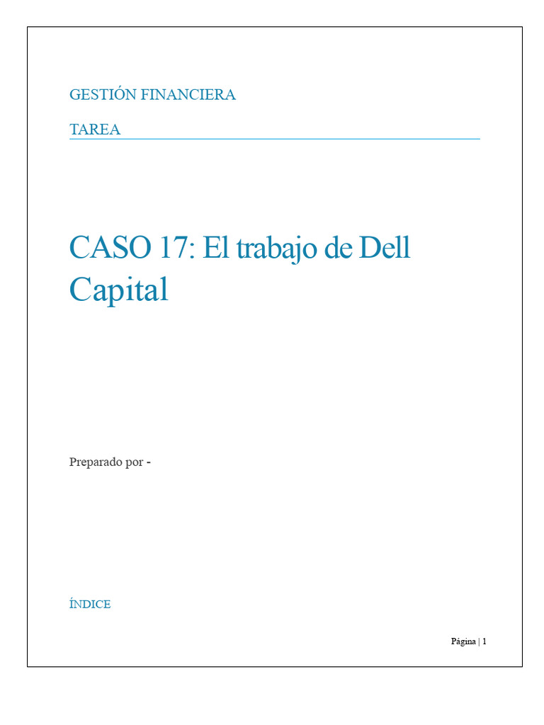 Gestión Financiera en Dell: Análisis de Capital | PDF | Dell | Capital ...