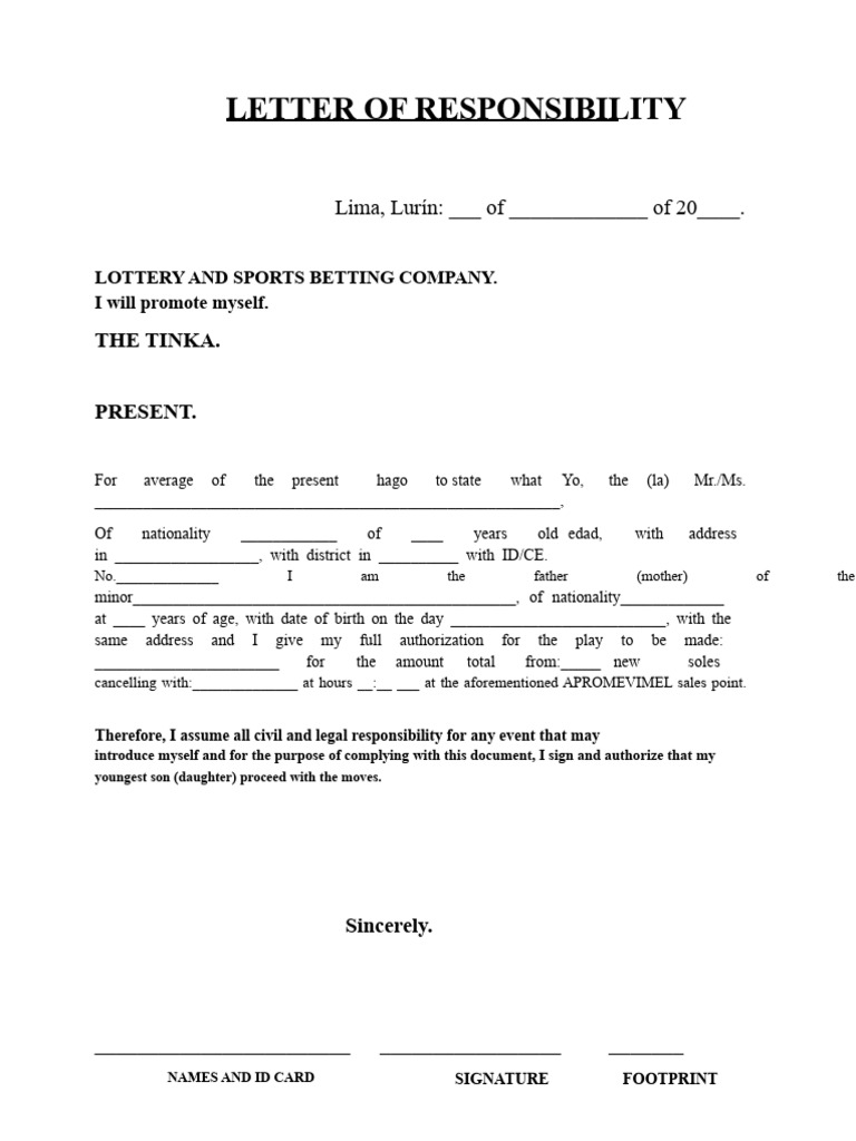 Letter of Responsibility | PDF