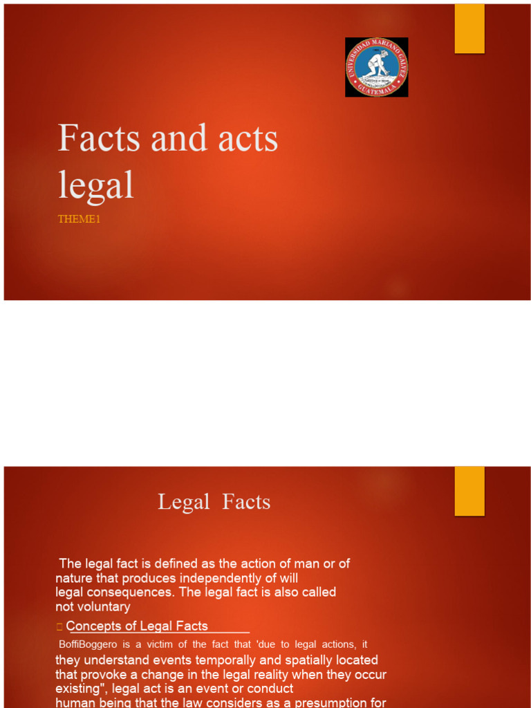 Legal Facts and Acts Slides | PDF | Nature | Reason