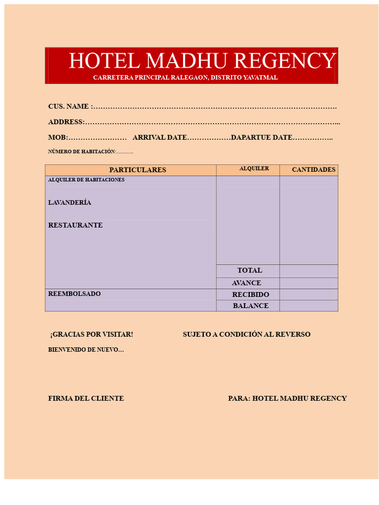 Hotel Madhu | PDF