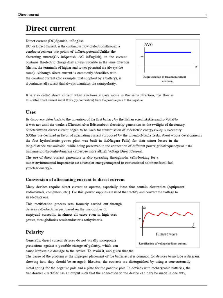 Direct current.pdf | PDF | Direct Current | Electric Power