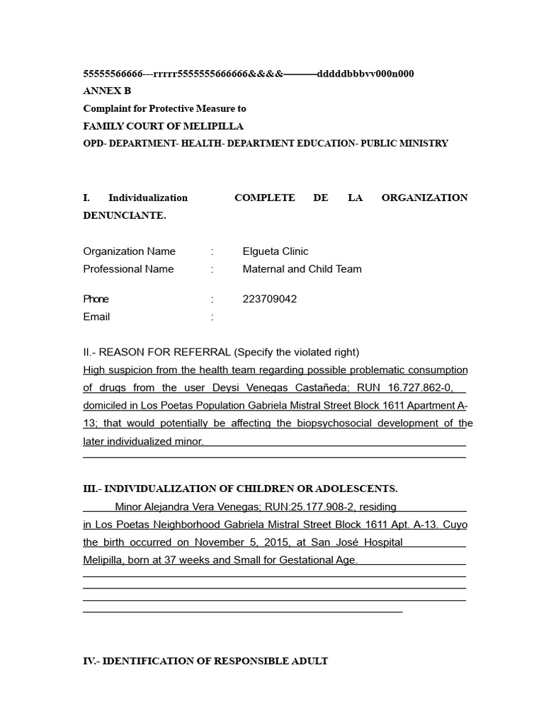 PROTECTION MEASURE format.doc | PDF | Health Care | Human Development