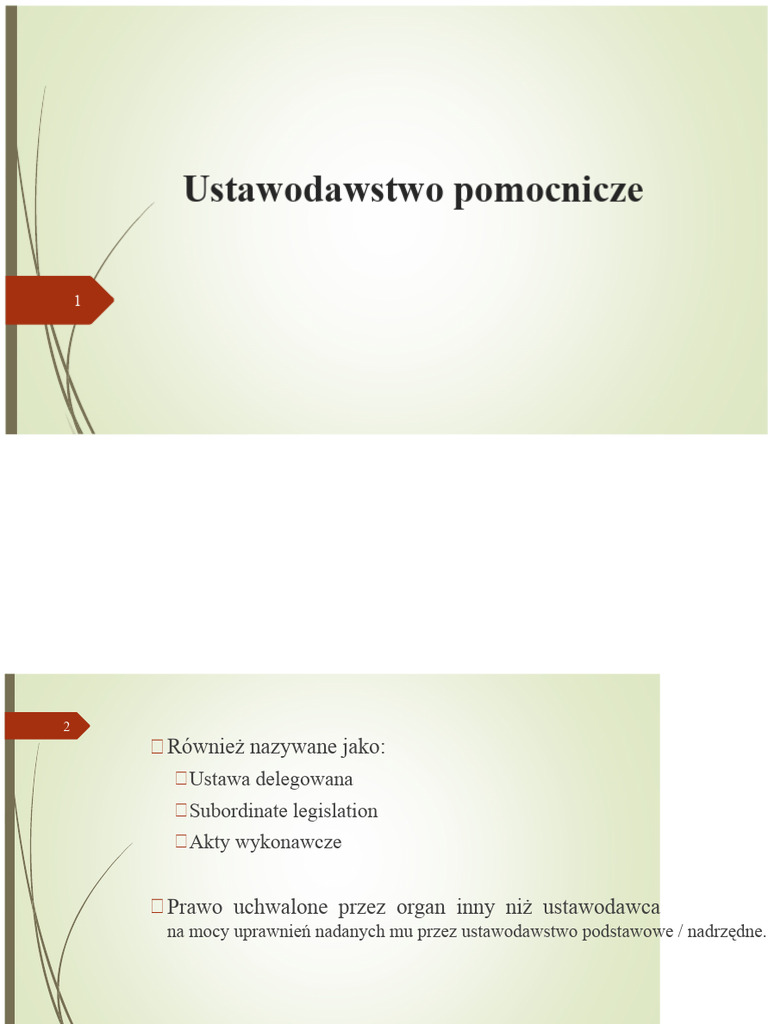 Wykład 4 LEGISLACJA WSPOMAGAJĄCA | PDF