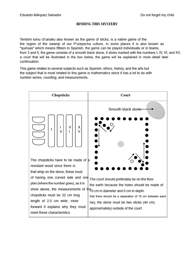 P'urepecha Game of Sticks Rules | PDF