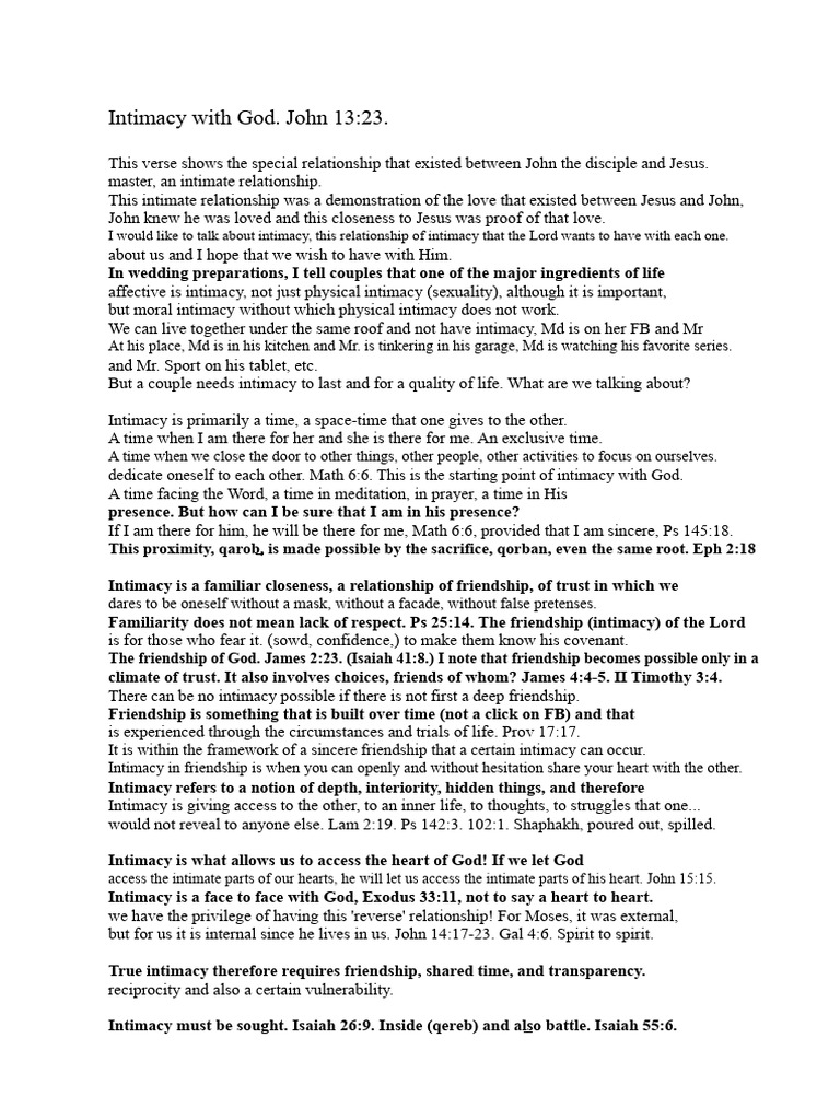 Intimacy with God | PDF | Intimate Relationships | Love