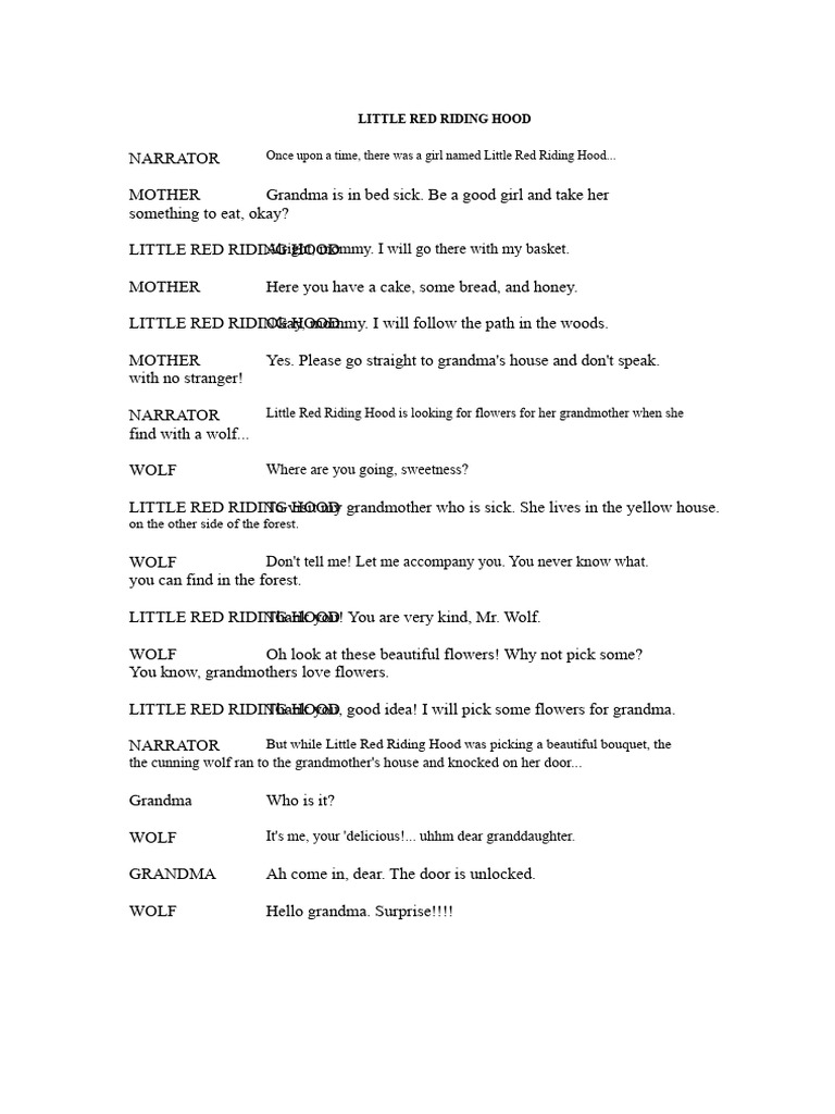 Little Red Riding Hood: A Cautionary Tale | PDF | Little Red Riding ...
