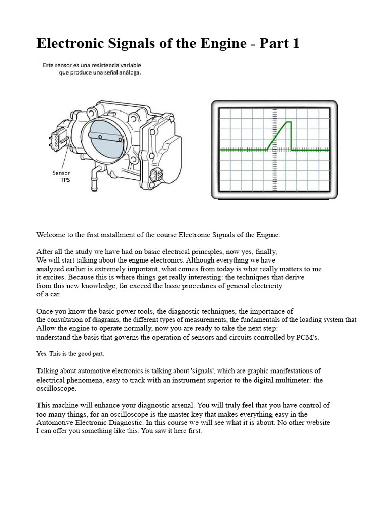 Electronic Engine Signals | PDF | Digital Signal | Analogue Electronics