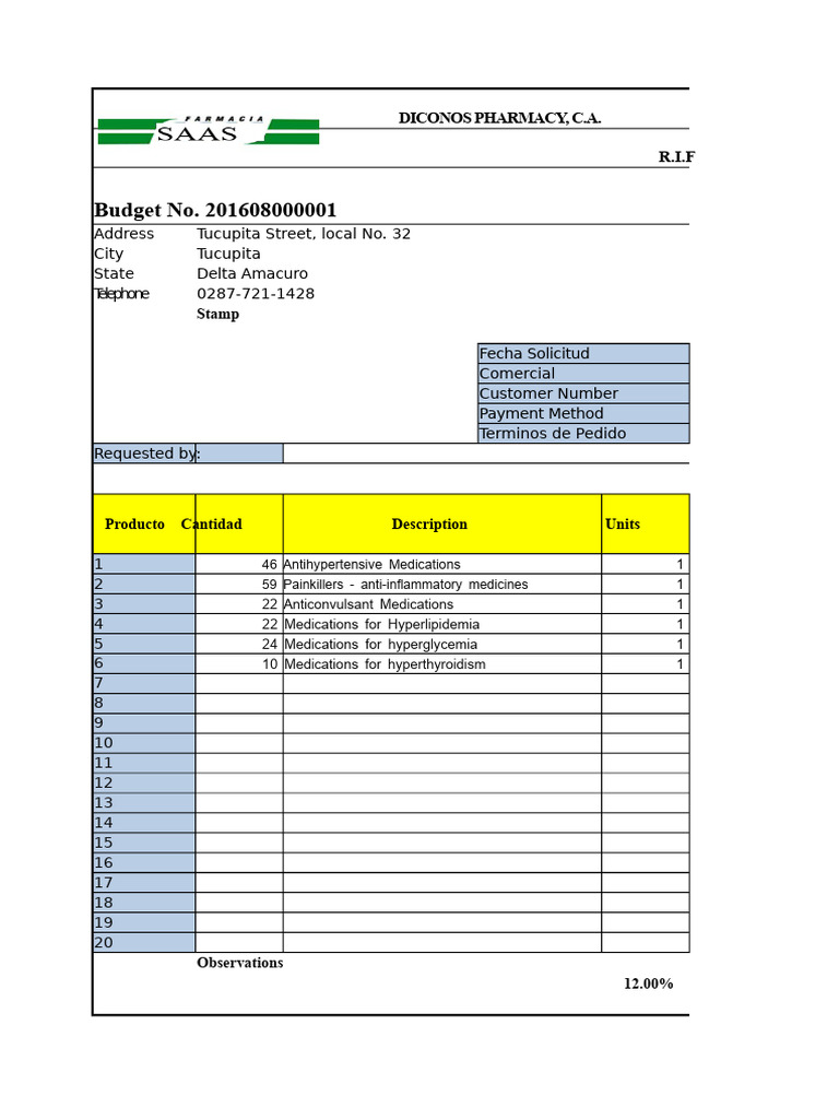 Example, Model, Format or Template of Budget For Clients | PDF | Drugs ...