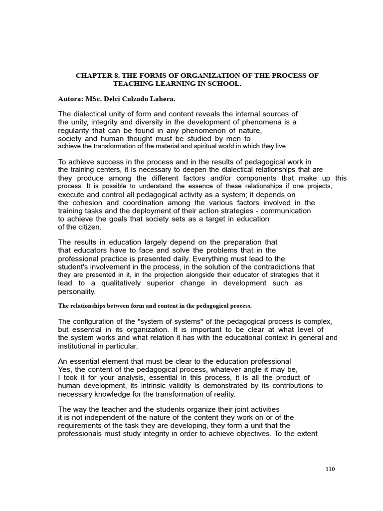 08 - Forms of Organization of The Teaching-Learning Process | PDF ...